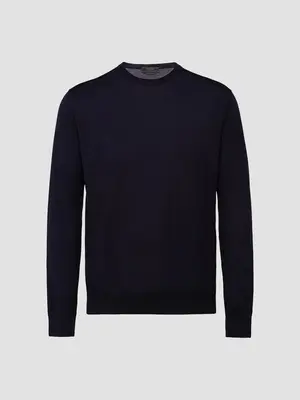 Prada Superfine Wool Crewneck Sweater - Blue