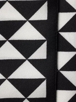Prada Long Skinny Printed Silk Twill Rectangular Scarf