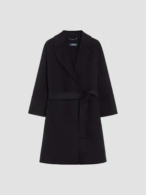 Max Mara Short Double Faced Wool Coat - Black