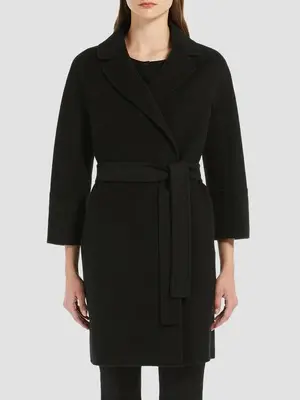 Max Mara Short Double Faced Wool Coat - Black