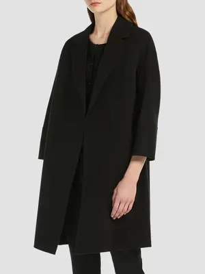Max Mara Short Double Faced Wool Coat - Black