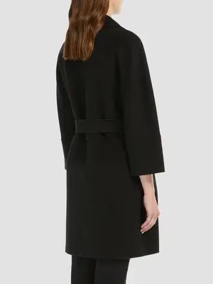 Max Mara Short Double Faced Wool Coat - Black