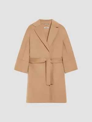 Max Mara Short Double Faced Wool Coat - Camel
