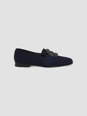 Manolo Blahnik Carlton Suede Loafers - Navy