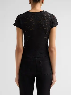 LoveShackFancy Lucas Floral Lace T-shirt