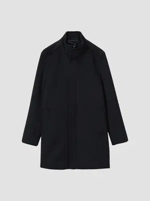 REISS Fuel Felt Coat - Navy