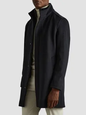 REISS Fuel Felt Coat - Navy