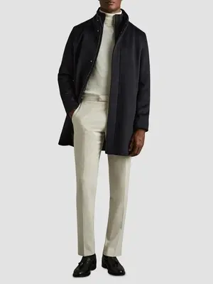 REISS Fuel Felt Coat - Navy
