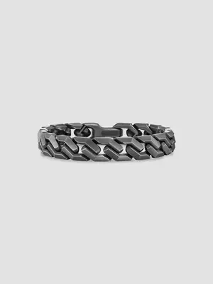David Yurman Curb Chain Angular Link Bracelet In Titanium, 11.5mm - Silver