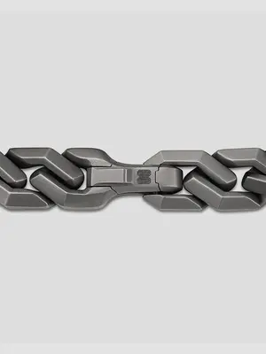 David Yurman Curb Chain Angular Link Bracelet In Titanium, 11.5mm
