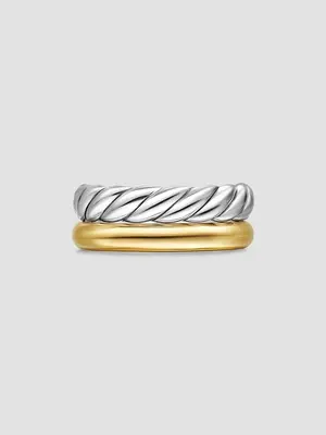 David Yurman Dy Mercer Two Row Ring In Sterling