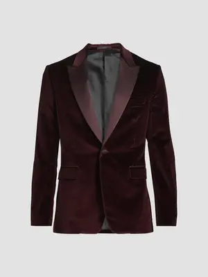 Paul Smith Velvet One-button Jacket - Dark Red
