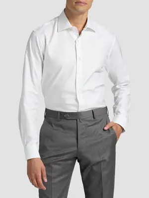 SAKS FIFTH AVENUE Collection Herringbone Cotton Dress Shirt