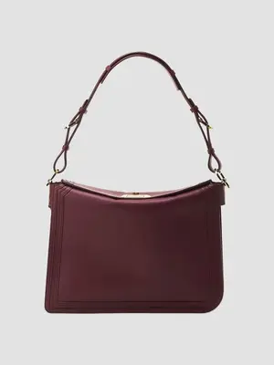LANVIN Compagnon Asymmetrical Crossbody Bag In Leather - Bacchus
