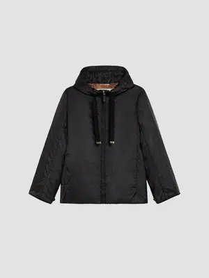 Max Mara Padded Hooded Jacket In Water Repellent Canvas - Black