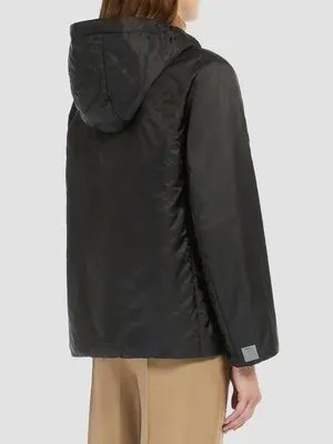 Max Mara Padded Hooded Jacket In Water Repellent Canvas - Black