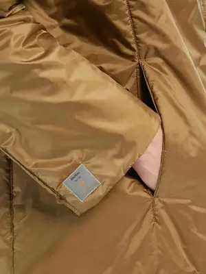 Max Mara Padded Hooded Jacket In Water Repellent Canvas - Caramel