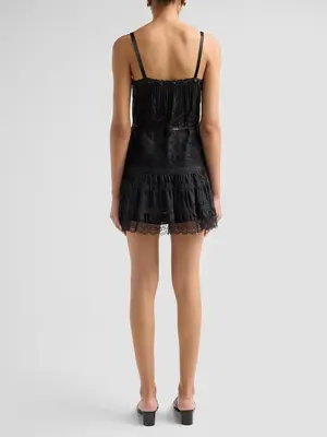 LoveShackFancy Saphirae Lace-trim Mini Dress
