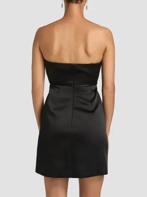 MILLY Robin Duchess Satin Strapless Minidress