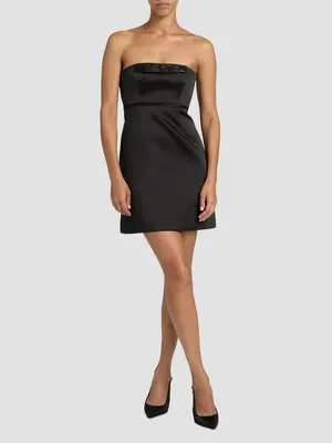 MILLY Robin Duchess Satin Strapless Minidress