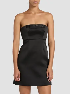 MILLY Robin Duchess Satin Strapless Minidress