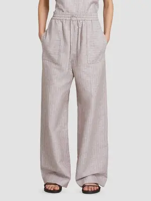 Max Mara Striped Cotton And Linen Trousers