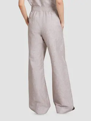 Max Mara Striped Cotton And Linen Trousers