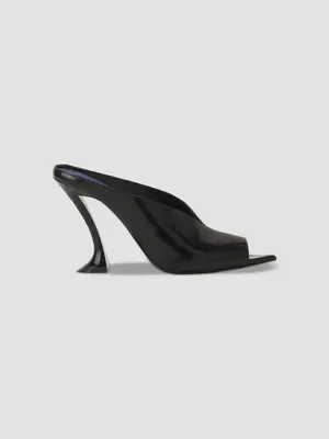 LANVIN Midnight Step Mules In Patent Leather