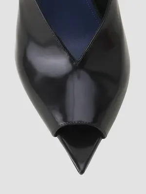 LANVIN Midnight Step Mules In Patent Leather