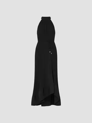 MILLY Nalani Pleated Midi-dress Black