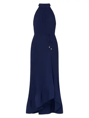 MILLY Nalani Pleated Midi-dress - Navy