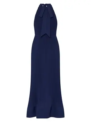 MILLY Nalani Pleated Midi-dress - Navy