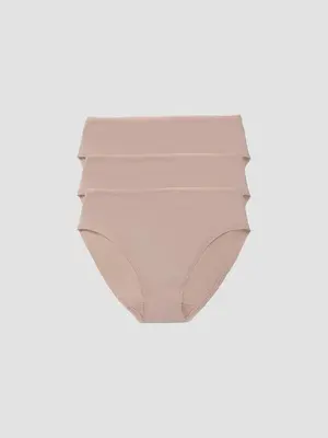 Natori Bliss Bare Cotton Hipster 3-pack - Cafe