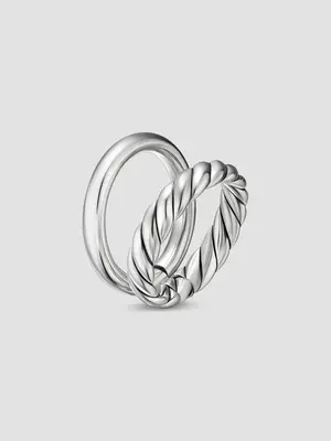 David Yurman Dy Mercer Two Row Ring In Sterling 8mm