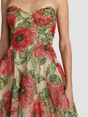 Mac Duggal Floral-embroidered A-line Cocktail Dress