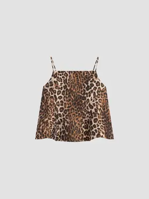 Givenchy Sliced Top In Leopard Jacquard