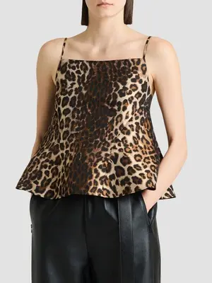 Givenchy Sliced Top In Leopard Jacquard