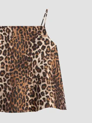 Givenchy Sliced Top In Leopard Jacquard