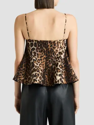 Givenchy Sliced Top In Leopard Jacquard