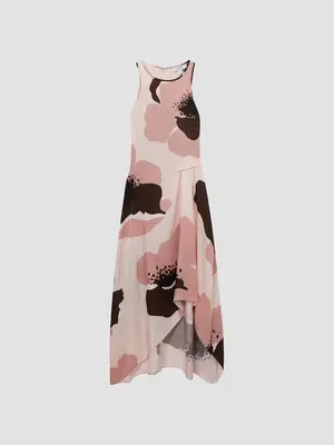 REISS Michalie Floral Midi-dress - Pink