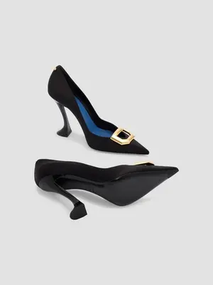 LANVIN 100mm Midnight Step Buckle Pumps - Black
