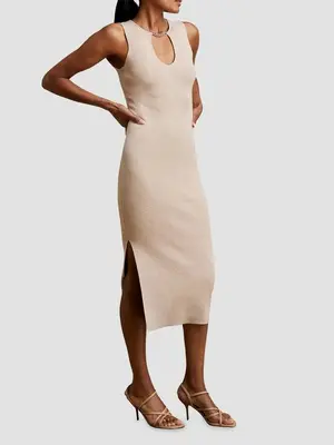 REISS Nola Sleeveless Knit Midi-dress