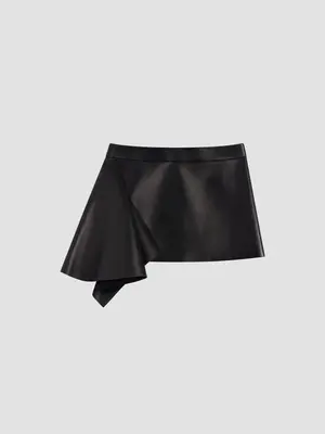 Givenchy Slashed Mini Skirt In Leather