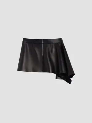Givenchy Slashed Mini Skirt In Leather