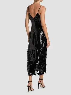 MILLY Rae Sequin-embellished Midi-dress
