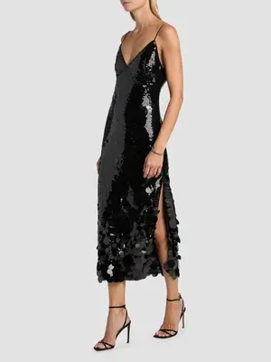 MILLY Rae Sequin-embellished Midi-dress