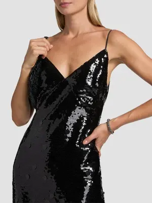 MILLY Rae Sequin-embellished Midi-dress