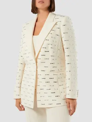 Marina Rinaldi Rhinestone Detail Cady Blazer Jacket - Light Yellow