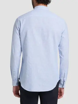 Emporio Armani Pinstriped Linen-cotton Button-front Shirt