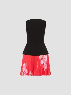 MILLY Haddy Printed Pleated Minidress